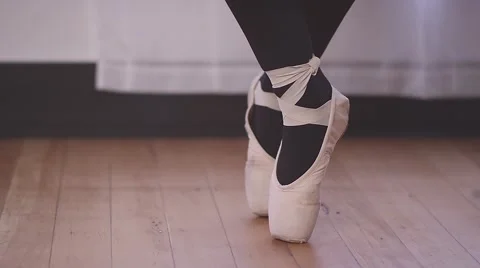 Close up of a ballet dancer's feet as sh... | Stock Video | Pond5