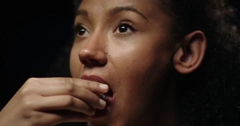 Close-up of beautiful, young mixed race ... | Stock Video | Pond5