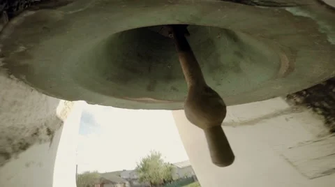 Close up of bell in the tower. POV view | Stock Video | Pond5