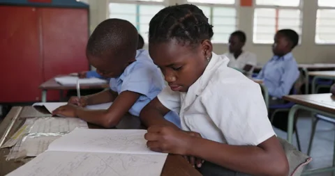 Close-up. Black African school children ... | Stock Video | Pond5