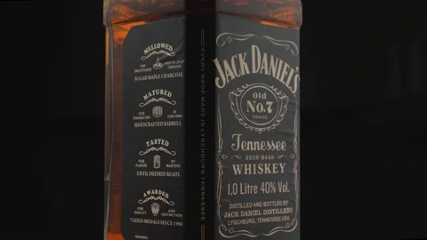 A close-up of the black label on a liter... | Stock Video | Pond5