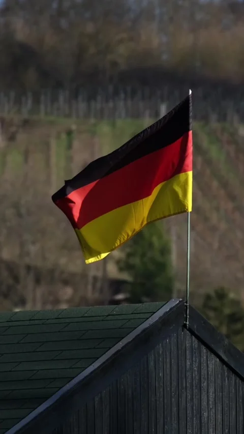 Close-up of black-red-yellow german flag... | Stock Video | Pond5