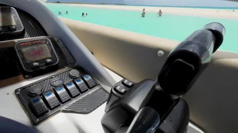 Close up boat interior Cockpit inside a ... | Stock Video | Pond5