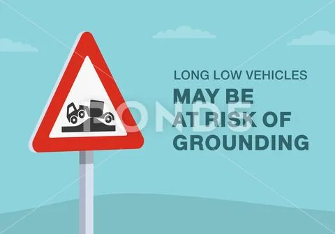 Close-up of a british "risk of grounding ahead" road sign. ~ Clip Art ...