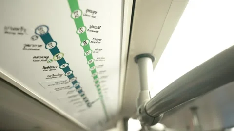 Close up of BTS Skytrain lines route map... | Stock Video | Pond5