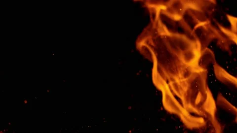 Close-up of burning fire, flames burning... | Stock Video | Pond5