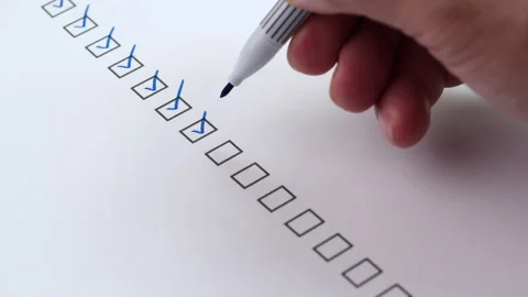 Close-up businessman tick off or marking... | Stock Video | Pond5