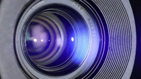 Close up Camera Lens with Flare on Optic... | Stock Video | Pond5