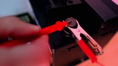 close-up car battery, red terminals are ... | Stock Video | Pond5