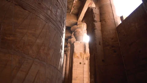 close up of carved pillars with hierogly... | Stock Video | Pond5