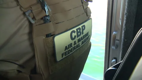 close up of CBP Officer badge as vessel ... | Stock Video | Pond5