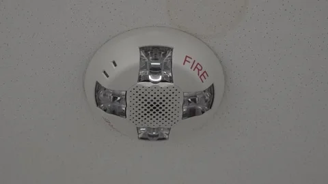 Close up on ceiling mounted flashing fir... | Stock Video | Pond5