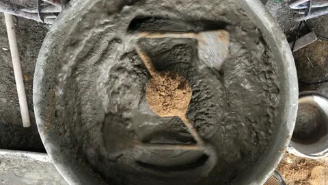 close up cement spinning to machine proc... | Stock Video | Pond5