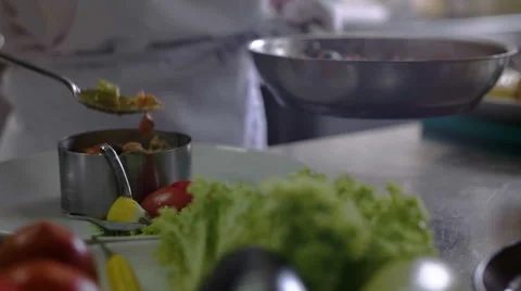 Close up of a chef ending prepare a fish... | Stock Video | Pond5