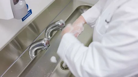 Close up of chef washing hands in commer... | Stock Video | Pond5