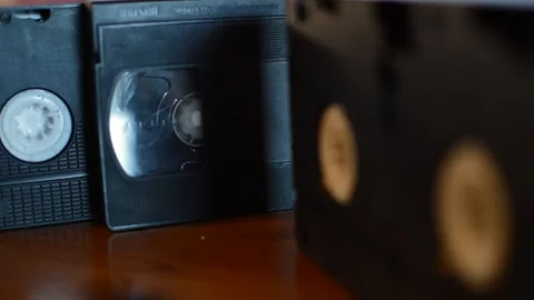 close-up classic retro vhs tape technolo... | Stock Video | Pond5