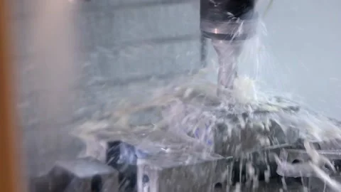 Close-up cnc machining center milling wi... | Stock Video | Pond5