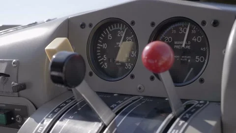 Close Up Cockpit Engine Control Throttle... | Stock Video | Pond5