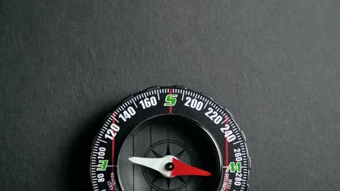 Close up on compass instrument in hand. ... | Stock Video | Pond5