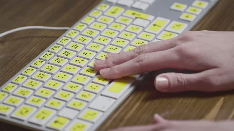 Close-up of a computer keyboard with bra... | Stock Video | Pond5