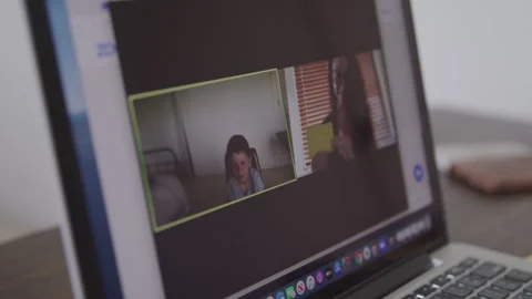 Close up of Computer Screen with Teacher... | Stock Video | Pond5
