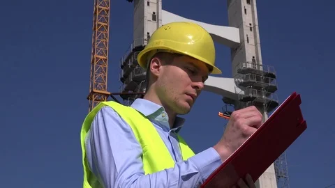 Close up confused engineer architect rub... | Stock Video | Pond5