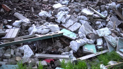 Close-Up: Construction Waste Pile, Envir... | Stock Video | Pond5