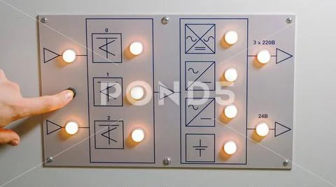Close-up control panels in an electronics lab. Close-up control panels ...