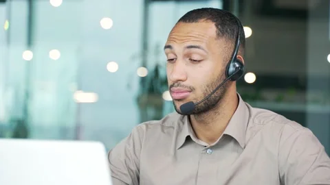 Close up. A corporate operator who works... | Stock Video | Pond5