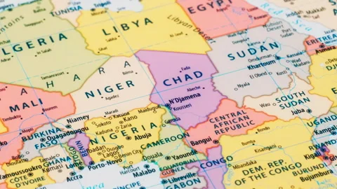 Close-up of the country word Chad on a w... | Stock Video | Pond5