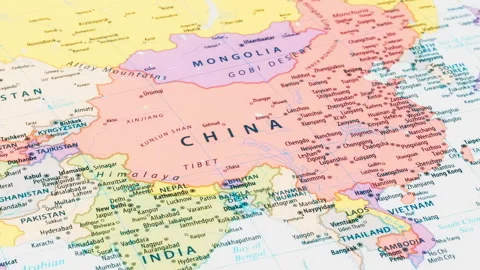 Detailed Map Of China Stock Footage ~ Royalty Free Stock Videos | Pond5