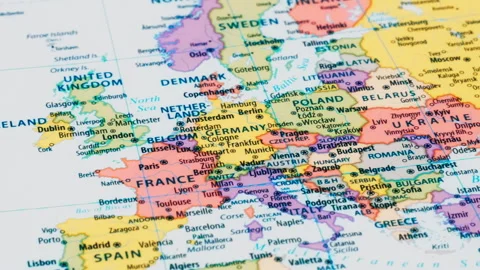 Detailed Map Europe Stock Video Footage | Royalty Free Detailed Map ...
