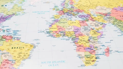 Close-up of the country word on a world ... | Stock Video | Pond5