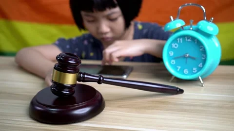Close up court judge gavel at wooden tab... | Stock Video | Pond5