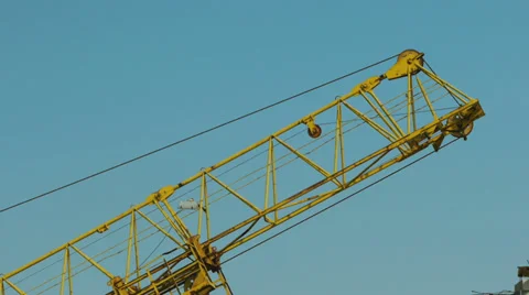 Close up of a crane carrying a load. op ... | Stock Video | Pond5