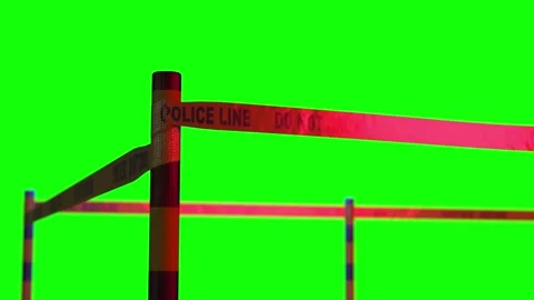a close-up of the crime scene fencing ta... | Stock Video | Pond5