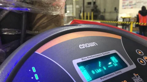 Close Up of Crown Logo on Forklift Contr... | Stock Video | Pond5