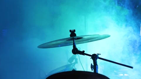 A close-up of a cymbal on a drum set shr... | Stock Video | Pond5