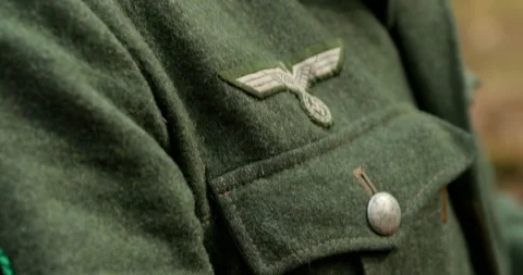 Close up detail german eagle Patch on Ge... | Stock Video | Pond5