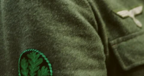 Close up detail german eagle Patch on Ge... | Stock Video | Pond5