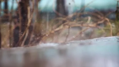 Close-up of drops and streams of rain fa... | Stock Video | Pond5