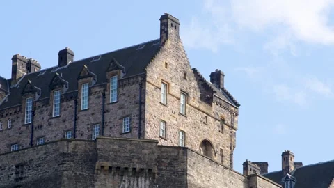 Close Up To Edinburgh Castle On Blue Sky... | Stock Video | Pond5
