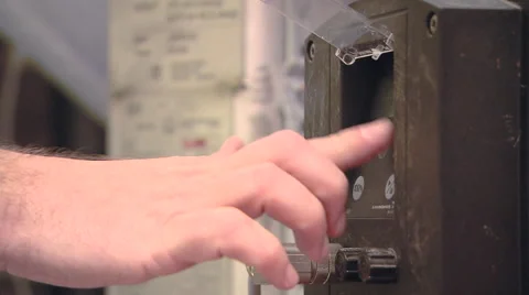 Close Up Of Employee Using Control Panel... | Stock Video | Pond5