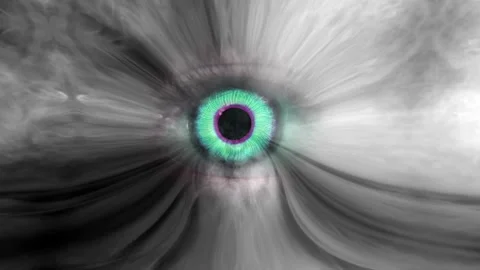 Close up of evil scary eye on spooky bac... | Stock Video | Pond5