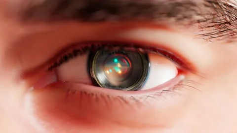 Close up of an eye camera implant slowly... | Stock Video | Pond5