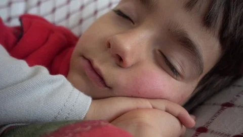 Close up face on hands sleeping restless... | Stock Video | Pond5