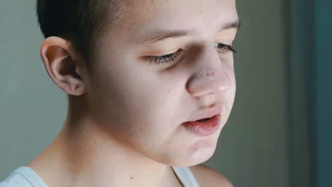 Close-up of a Face Profile of a Talking ... | Stock Video | Pond5