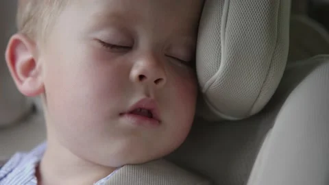 close-up face sleeping child boy inside ... | Stock Video | Pond5