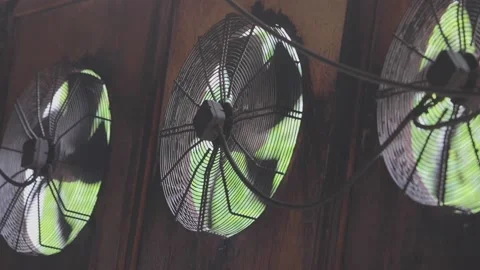 Close-up of fans in a factory. Ventilati... | Stock Video | Pond5