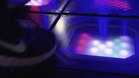 Close up of feet playing arcade dancing ... | Stock Video | Pond5